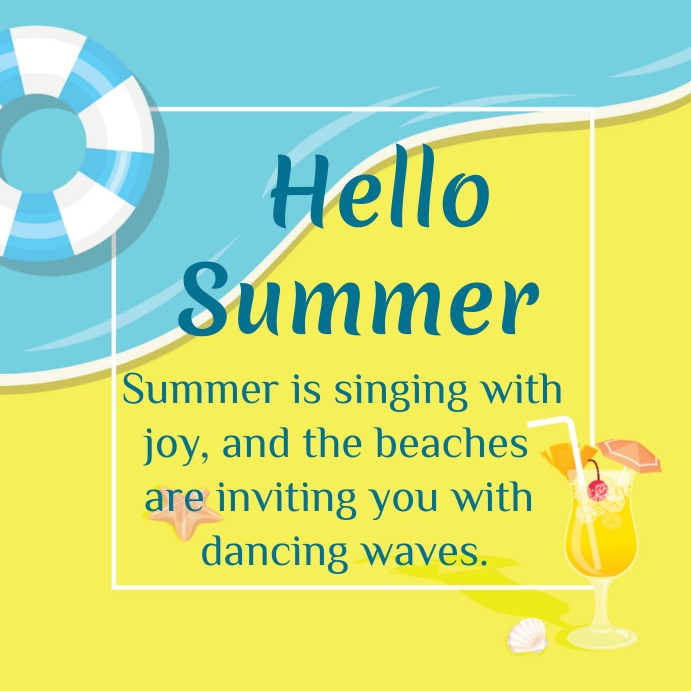 Hello Summer Instagram post Template | PosterMyWall