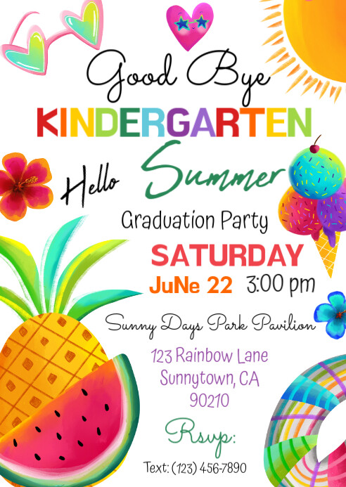 Copy of Hello Summer Invitation, Goodbye school hello summer, editable ...