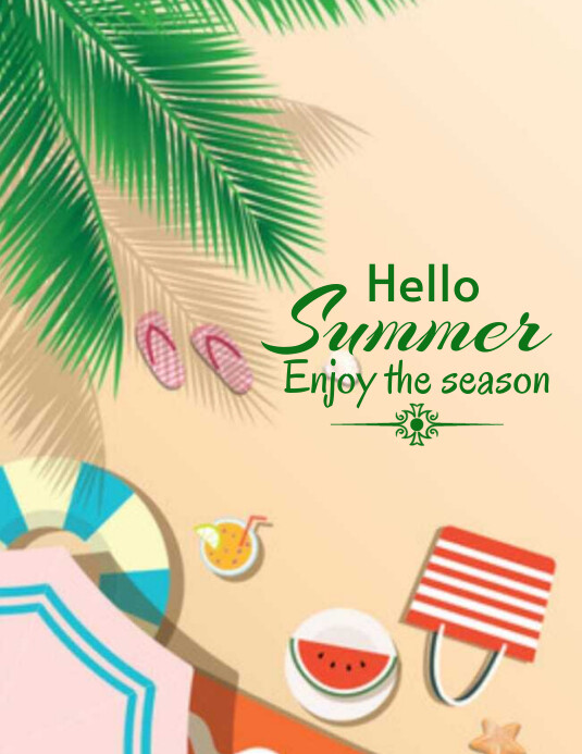 Hello summer modern and minimal flyer 2024 Template | PosterMyWall