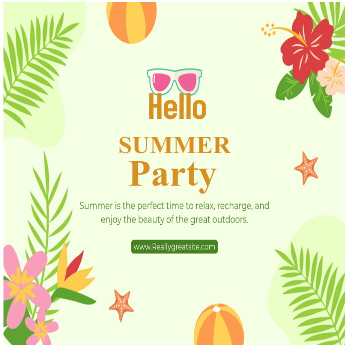 Hello summer party Instagram post Template | PosterMyWall