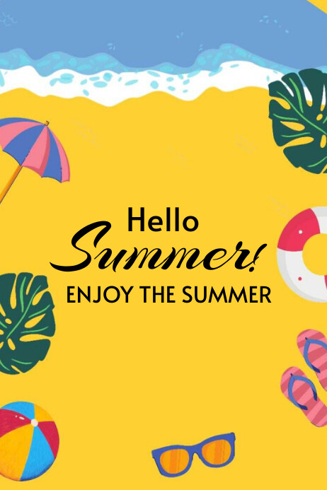Hello Summer Poster Design 2024 Template | PosterMyWall