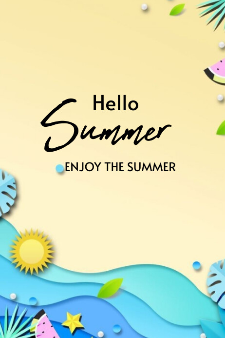 Hello Summer Poster Design 2024 Templat | PosterMyWall