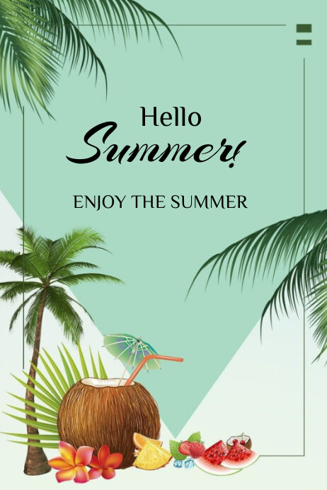Hello Summer Poster Design 2024 Template | PosterMyWall