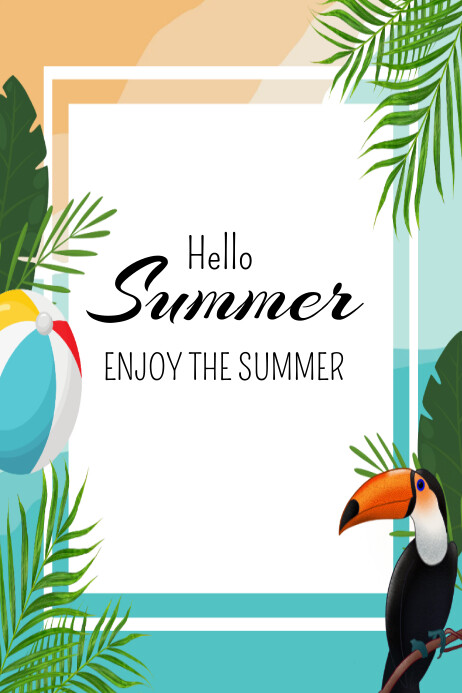 Hello Summer Poster Design 2024 Template | PosterMyWall