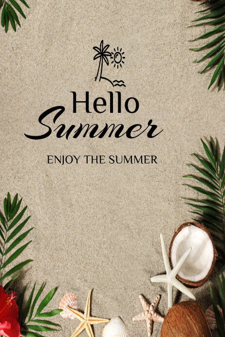 Hello Summer Poster Design 2024 Template | PosterMyWall