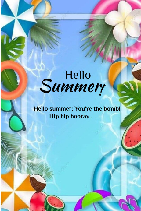 Hello Summer Poster Design 2024 Template | PosterMyWall