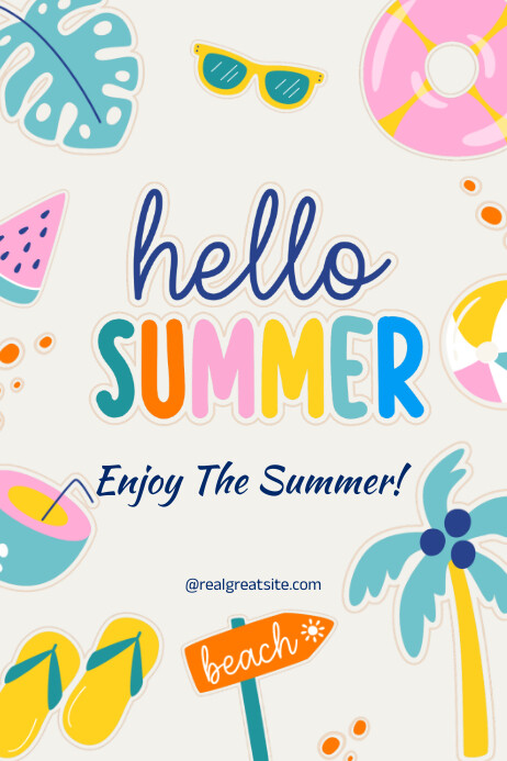 Hello Summer Poster Design 2024 Template | PosterMyWall