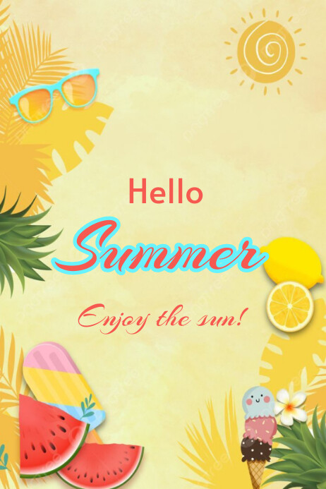 Plantilla de hello Summer Poster | PosterMyWall