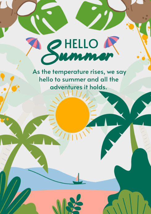 Hello Summer Poster Design template | PosterMyWall