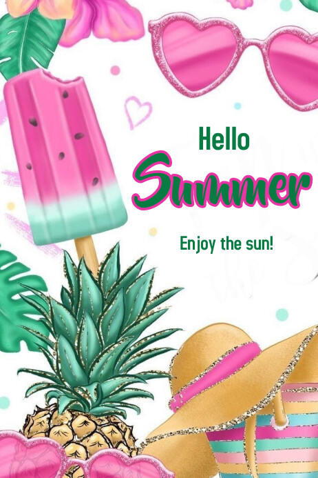 Modèle Hello Summer Poster | PosterMyWall