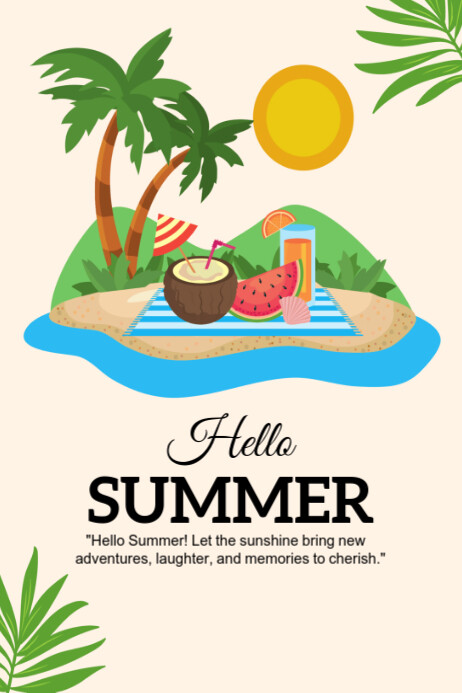 Hello summer poster online greeting card Template | PosterMyWall