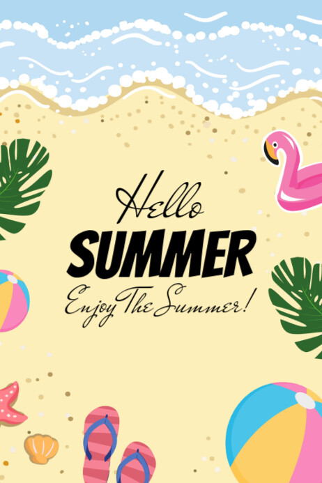 Hello summer poster template 2025 | PosterMyWall