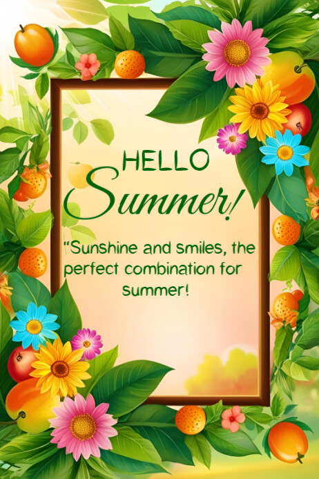 Hello Summer Template 2025 | PosterMyWall