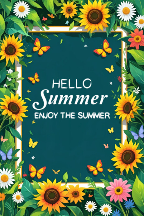 Hello Summer Template 2025 | PosterMyWall