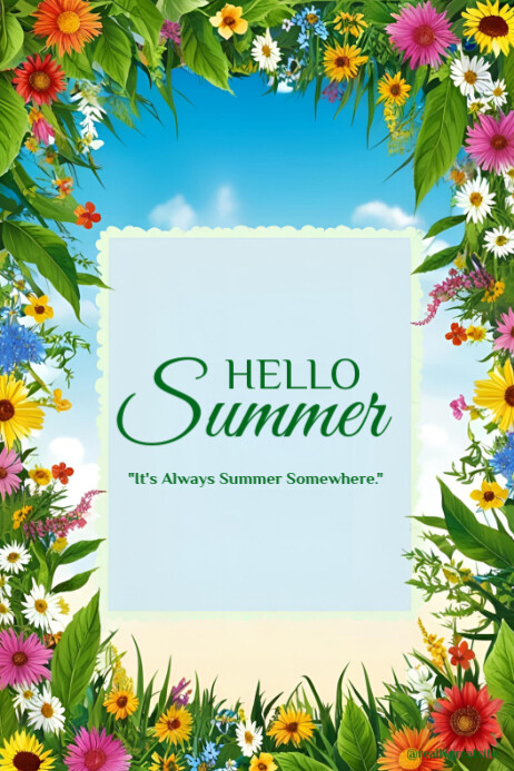 Hello Summer Template 2025 | PosterMyWall