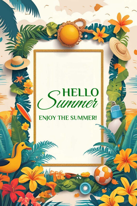 Hello Summer Template 2025 | PosterMyWall