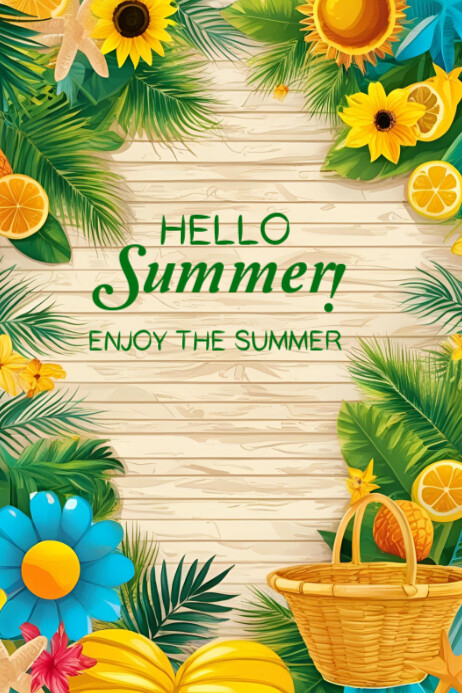 Hello Summer Template 2025 | PosterMyWall