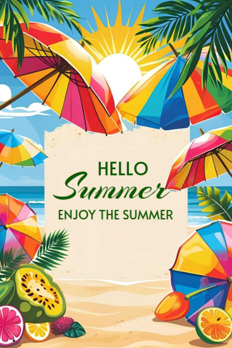 Hello Summer template 2025 Modelo | PosterMyWall