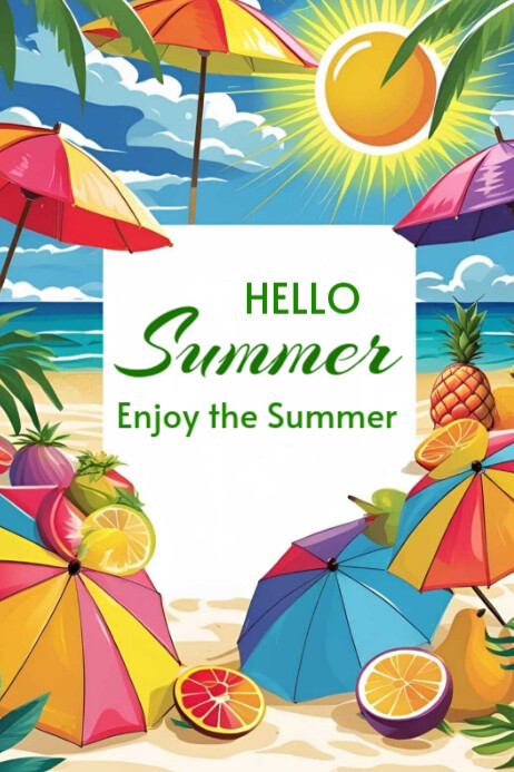 Hello Summer template 2025 | PosterMyWall