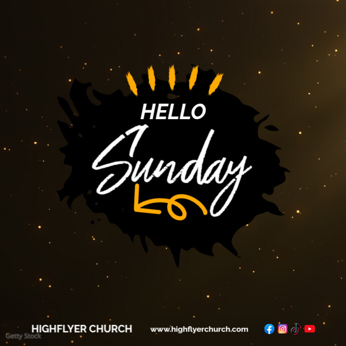 Hello Sunday Banner for Church Event Template | PosterMyWall