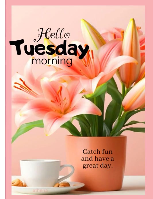 Plantilla de hello Tuesday morning video wishes | PosterMyWall