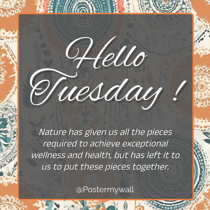 Plantilla de Hello Tuesday Motivation Post Success Inspirational Quote ...