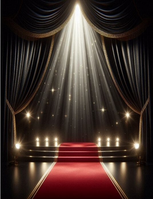 Red carpet stage spotlight Template | PosterMyWall