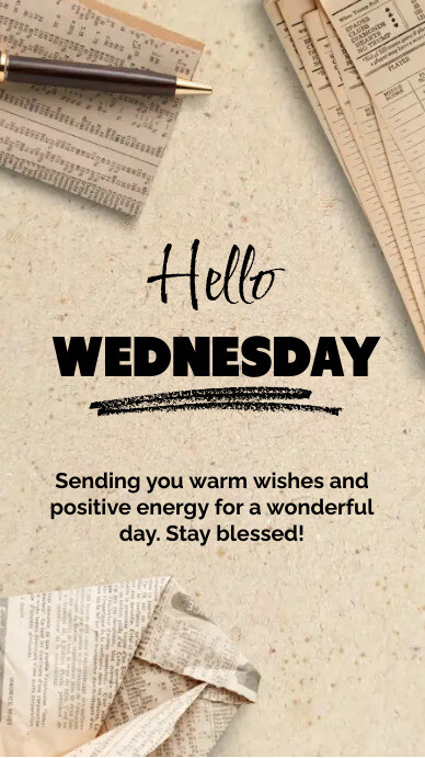 Hello Wednesday Instagram Story Template | PosterMyWall