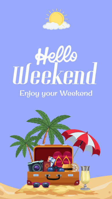 Plantilla de Hello Weekend | PosterMyWall
