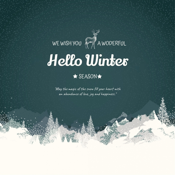 Hello Winter! Template | PosterMyWall