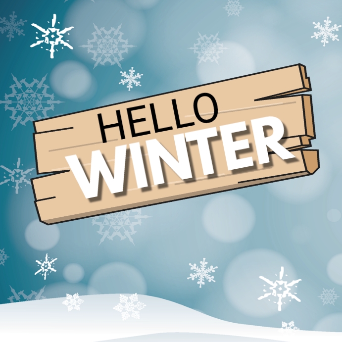 Hello winter, winter, merry Christmas Template | PosterMyWall