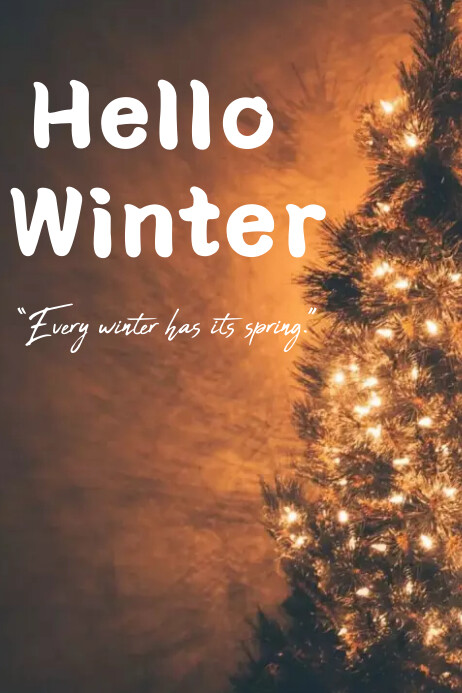 Plantilla de Hello winter ,template ,online greetings card | PosterMyWall