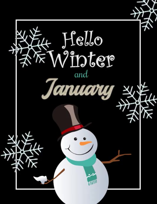 Copy of hello winter and january poster | PosterMyWall