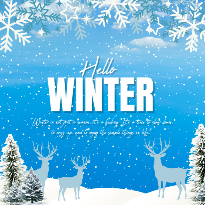 Hello winter card Template | PosterMyWall