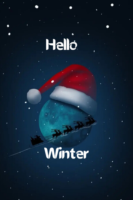 Plantilla de Hello winter | PosterMyWall