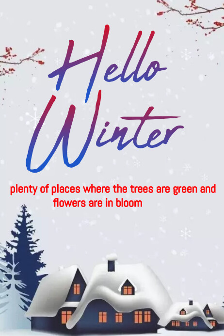 Hello Winter Template | PosterMyWall