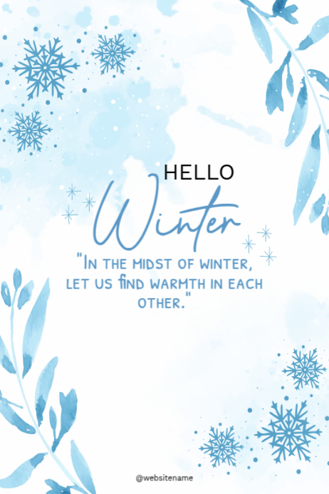 Hello winter Template | PosterMyWall