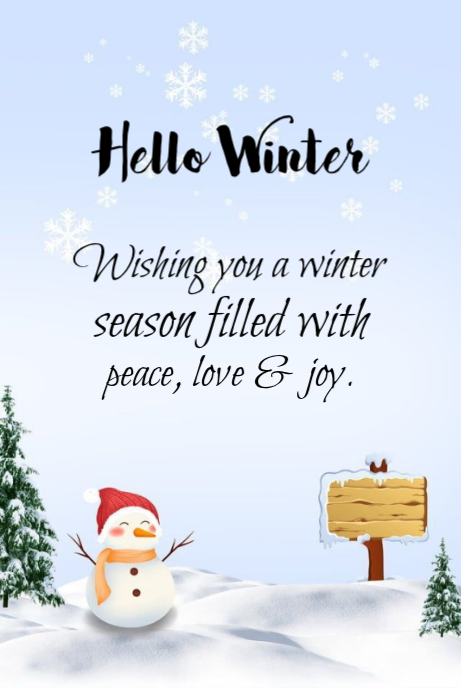 Hello Winter Template | PosterMyWall