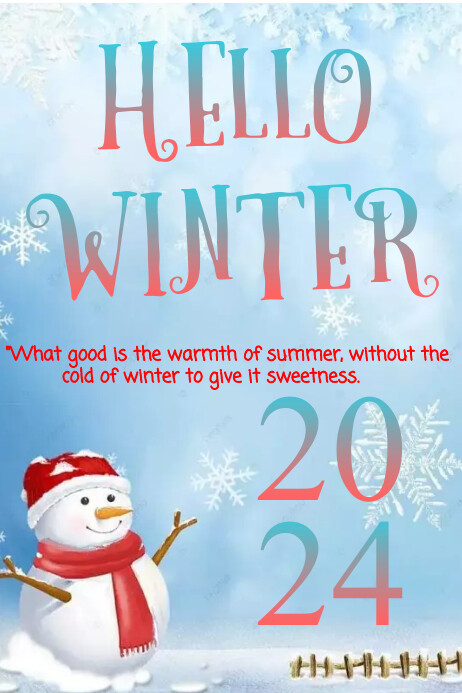 Modèle Hello Winter | PosterMyWall