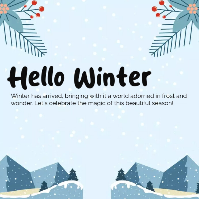 Hello winter Template | PosterMyWall