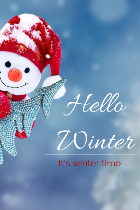 Plantilla de Hello winter | PosterMyWall