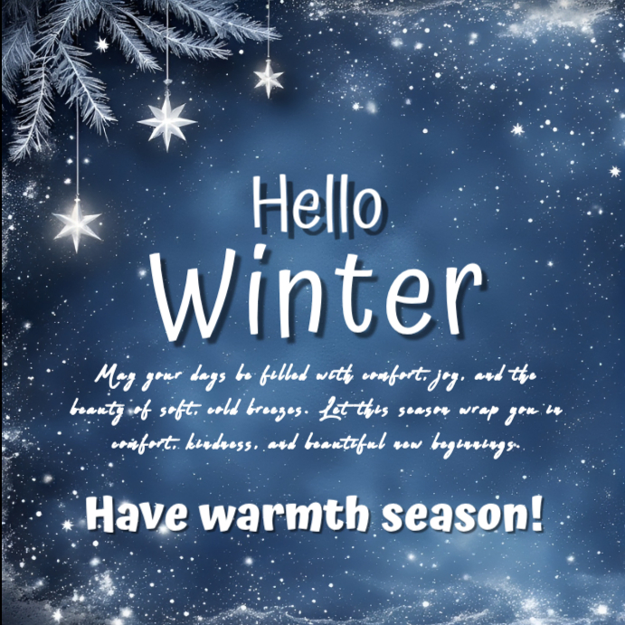 Hello Winter Greeting Card. Template | PosterMyWall