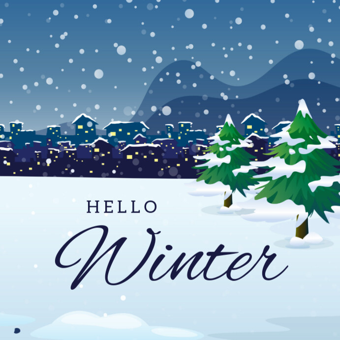 hello winter Ig post Template | PosterMyWall