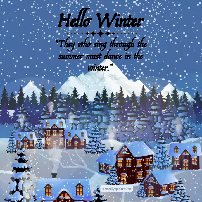 Hello Winter Instagram post Template | PosterMyWall