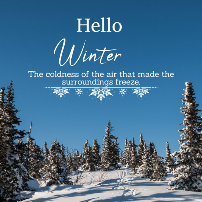 Hello winter Instagram post online greeting cards Template | PosterMyWall