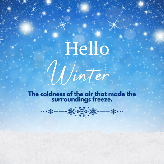 Hello winter Instagram post online greeting cards Template | PosterMyWall
