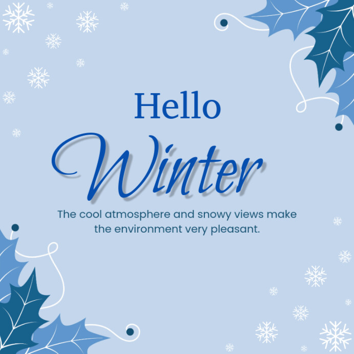Hello winter Instagram post online greeting cards Template | PosterMyWall