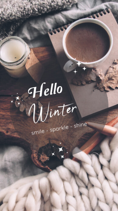 Hello winter Instagram post online greeting cards Template | PosterMyWall