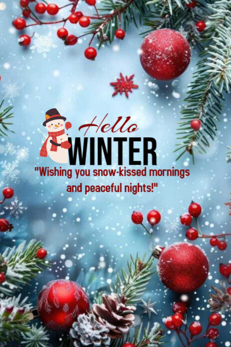 Hello Winter Poster 2024 Template | PosterMyWall