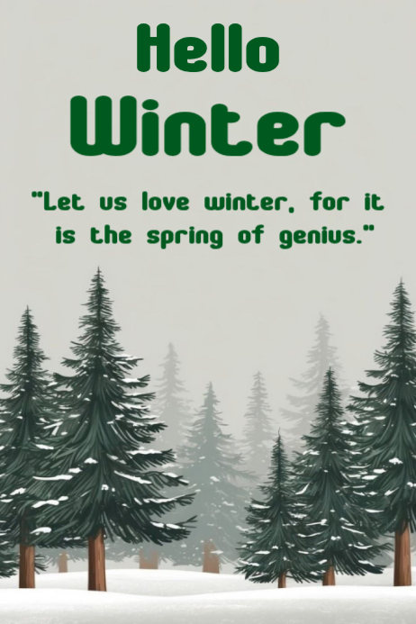 Hello winter poster Template | PosterMyWall